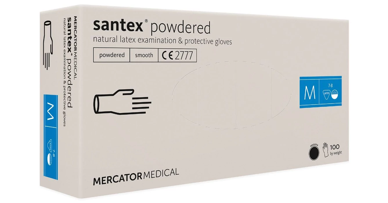 EUR 4,77 – Santex® Gants médicaux poudrés en latex, 100 pièces