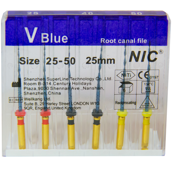 V-blue (Reciproc blue) 25 mm, 6 db gépi tű, 40%-kal növelt rugalmasság ...